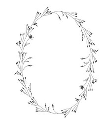 Autumn botanical oval frame wreath on white Vector Image