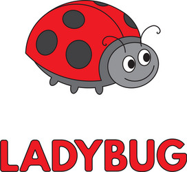 Cartoon ladybug flashcard for children Royalty Free Vector