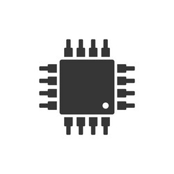 Electronic computer cpu chip icons set Royalty Free Vector