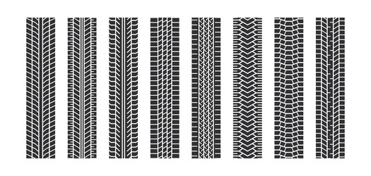 Auto tire tread seamless elements car Royalty Free Vector