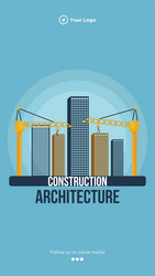 Construction architecture portrait template Vector Image