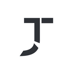 Creative letter jt logo design template initial Vector Image