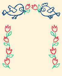 Cute little bird frame Royalty Free Vector Image