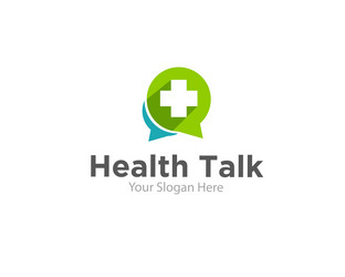 Talk health app logo designs simple modern for med