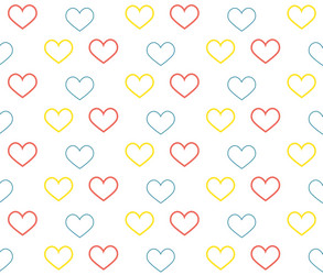 Cute shiny hearts seamless pattern with a red Vector Image