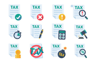 Tax document icon documents for filing taxes Vector Image