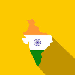 Map of india with the image national flag Vector Image