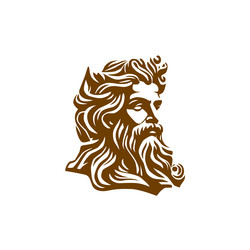 Zeus face art abstract logo Royalty Free Vector Image