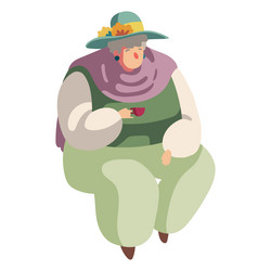 Character british old woman Royalty Free Vector Image