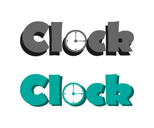 Clock inscription for logo gray isolated Vector Image