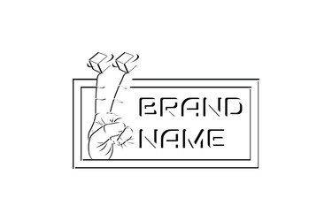 Finger logo turning two cardboard boxes image Vector Image