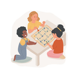 Playing board games isolated cartoon Royalty Free Vector