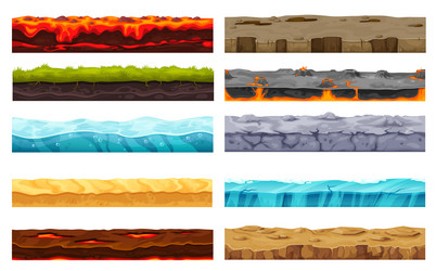 Soil ground layers cartoon game level landscape Vector Image