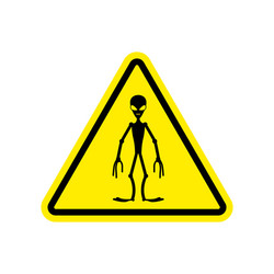 Attention alien caution ufo red triangle road Vector Image
