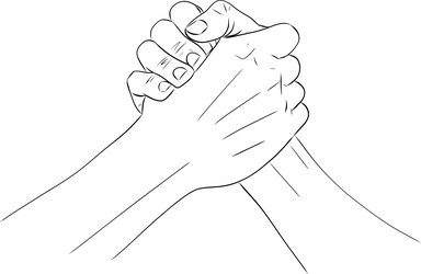 Hands of friends greeting each other Royalty Free Vector