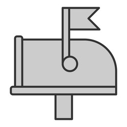 Mailbox with a raised flag Royalty Free Vector Image