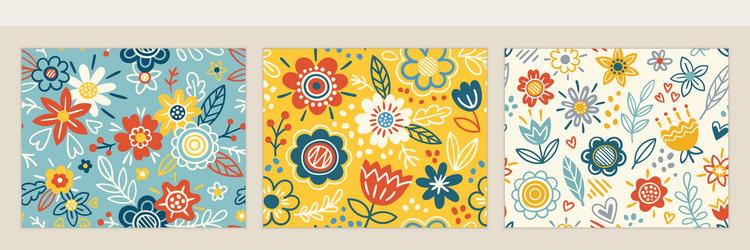 Cute hippie seamless pattern Royalty Free Vector Image