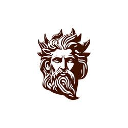 Zeus face art abstract logo design Royalty Free Vector Image