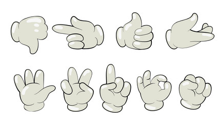 Cartoon hands body parts collection Royalty Free Vector