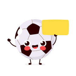 Cute happy smiling football ball Royalty Free Vector Image