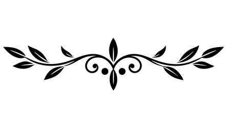 Underline floral ornament silhouette Royalty Free Vector