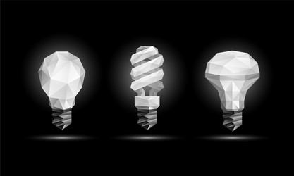 3d low poly fluorescent light bulb model Vector Image