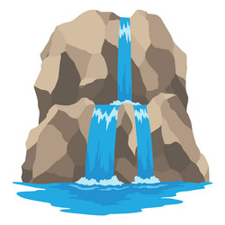 Cartoon river cascade waterfall landscape Vector Image