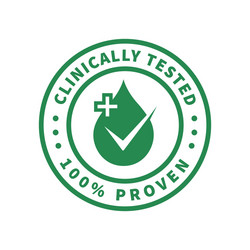 Textured clinically proven stamp seal and web Vector Image