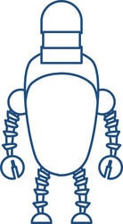 Humanoid robot line style icon Royalty Free Vector Image