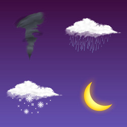 Modern realistic weather icons set meteorology Vector Image