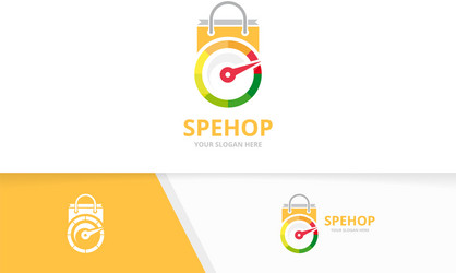 Fast package logo combination speed bag Royalty Free Vector