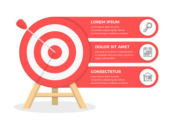 Target with 3 elements for text Royalty Free Vector Image