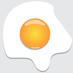 One fried egg symbol healthy food Royalty Free Vector Image