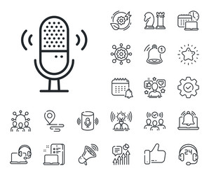 No hearing line icon mute mic sign Royalty Free Vector Image