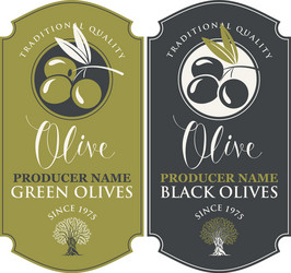 Olive oil labels set Royalty Free Vector Image