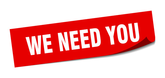 We need you sticker we need you label Royalty Free Vector