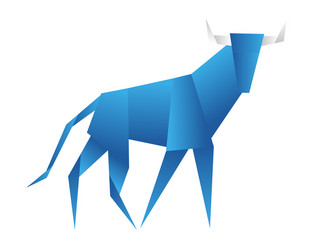 Origami bull Royalty Free Vector Image - VectorStock