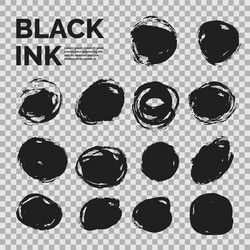 Set abstract ink brush strokes Royalty Free Vector Image