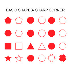 Basic shapes - sharp corner set icon geometrical Vector Image