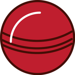 Cricket red ball icon cartoon style Royalty Free Vector