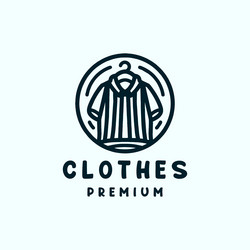 Clothes logo monoline fashion icon symbol Vector Image