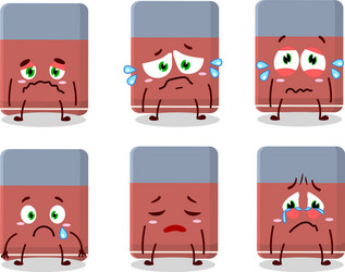 Crying icon eraser cartoon in character Royalty Free Vector