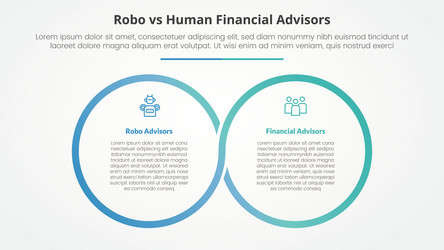Robo vs human advisors comparison opposite Vector Image