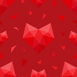 Seamless polygon heart valentine s day greeting Vector Image