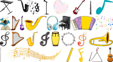 Set of music instruments Royalty Free Vector Image