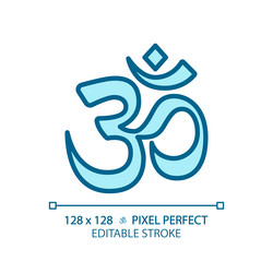 2d customizable om black linear icon Royalty Free Vector