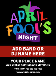 1st april party poster flyer design Royalty Free Vector