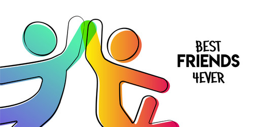 Friend lettering bff friendship card Royalty Free Vector