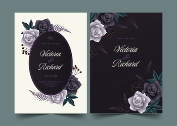 Gradient gothic wedding invitations design Vector Image