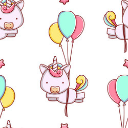 Simple seamless pattern cute kawaii hand drawn Vector Image